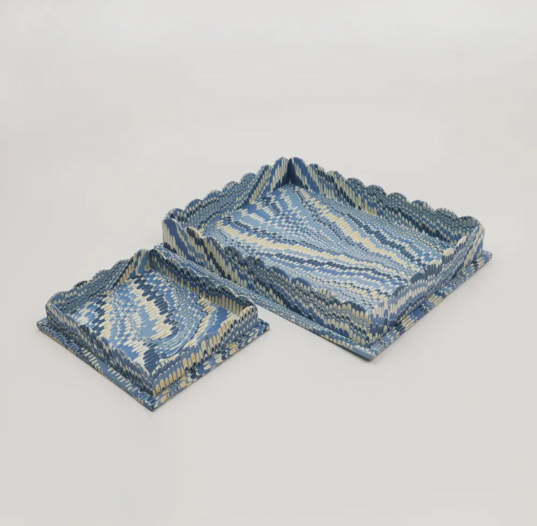 Marbled Scalloped Tray Set – Tyler + Tate
