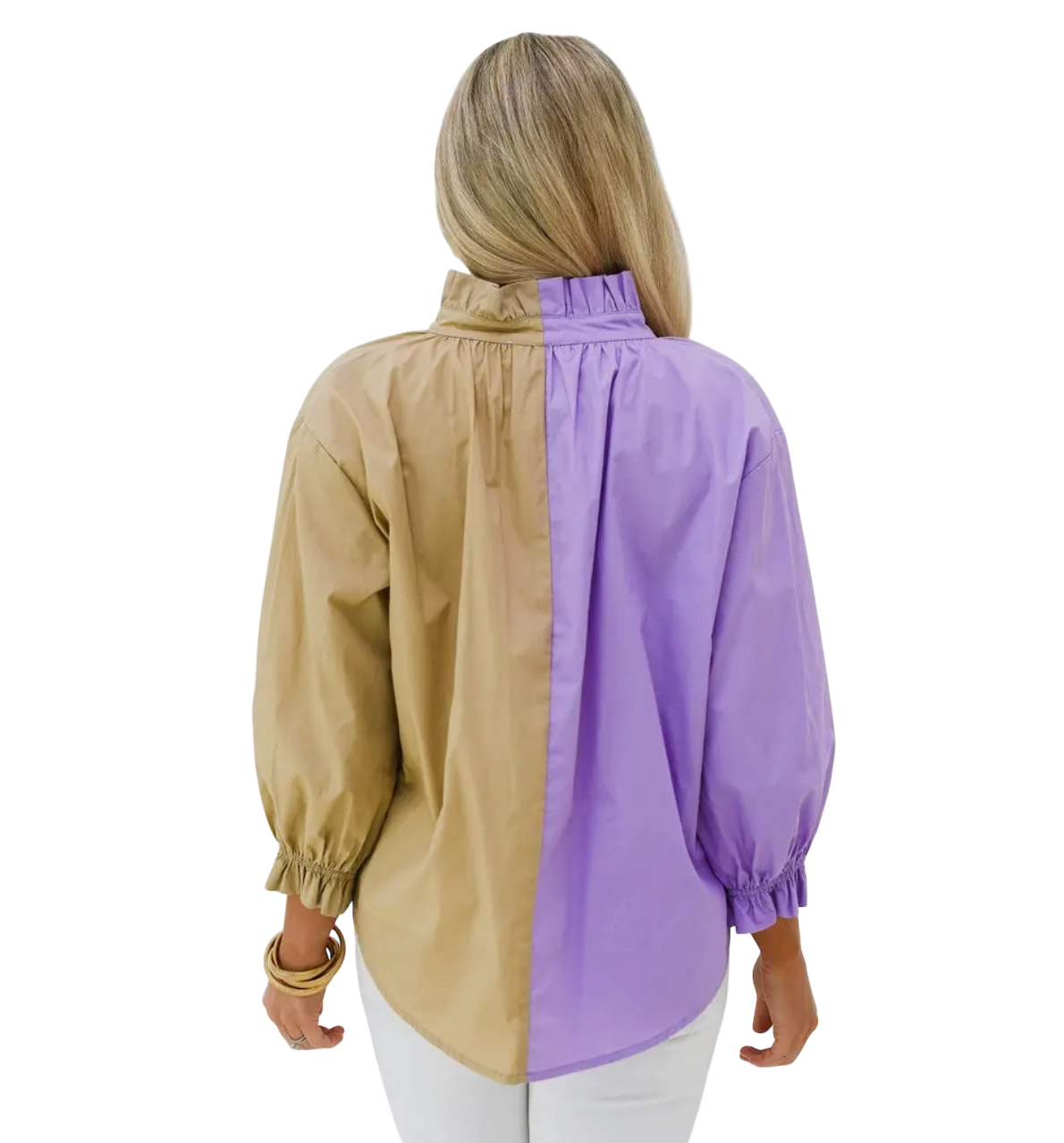Kelsey Contrast Top - Lavender/Khaki – Tyler + Tate