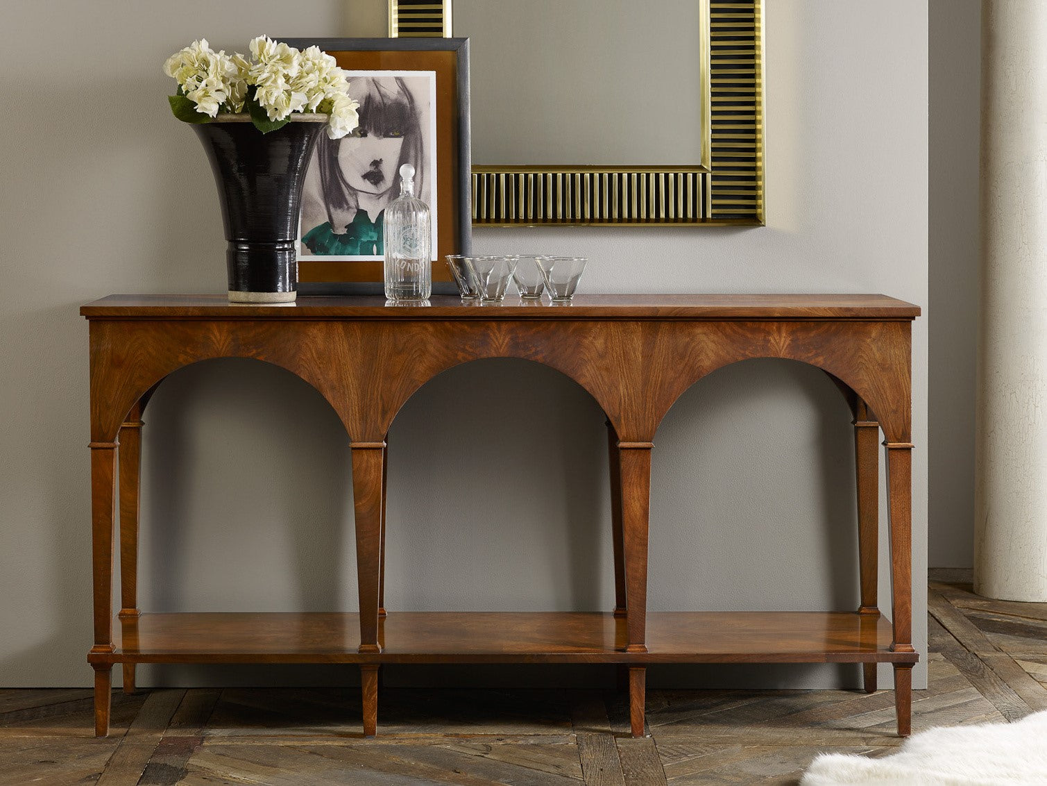 Triple Classical Console With Shelf – Tyler + Tate